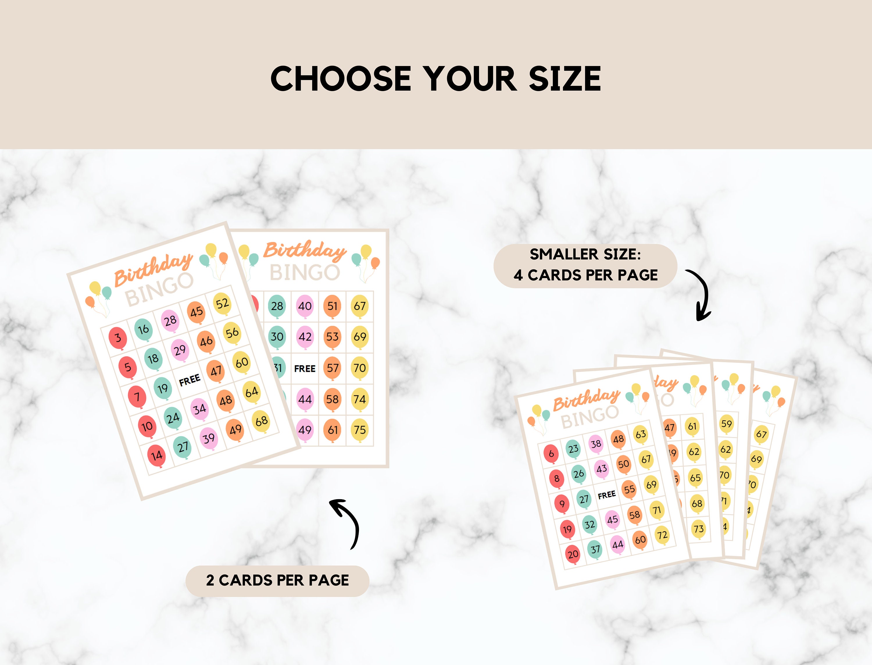 Birthday Bingo - 100 Birthday Bingo Cards - Birthday Party Game ...