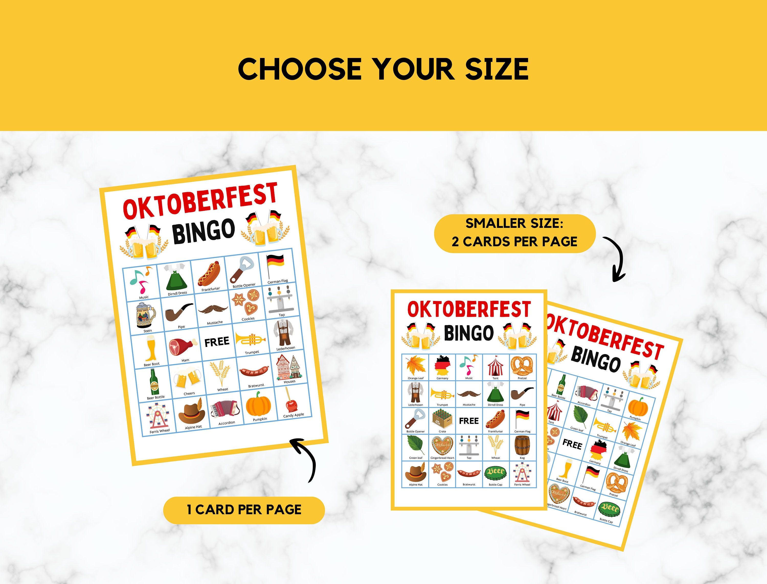 Oktoberfest Bingo - Germany Bingo - 30 Oktoberfest Bingo Cards ...