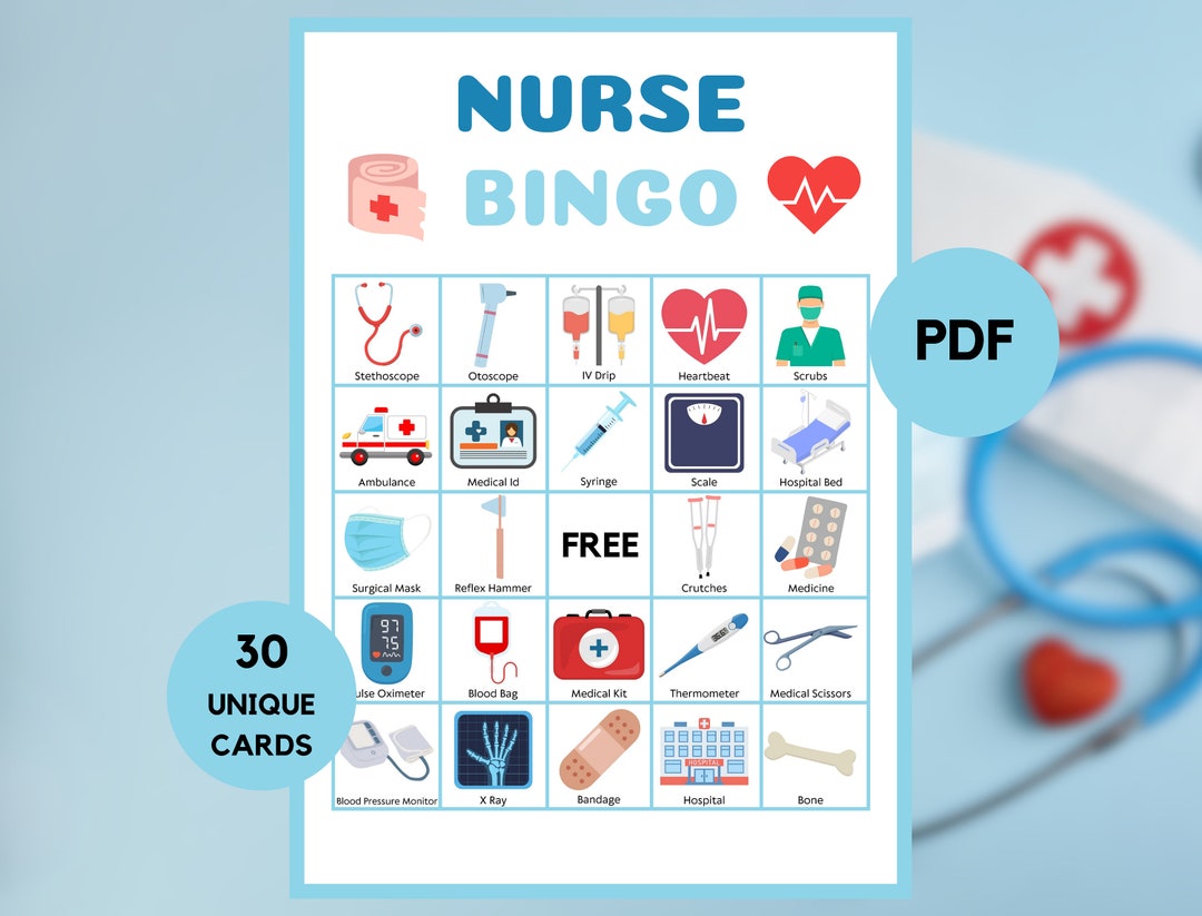Nurse Bingo - Doctor Bingo - 30 Nurse Bingo Cards - Medical Bingo ...