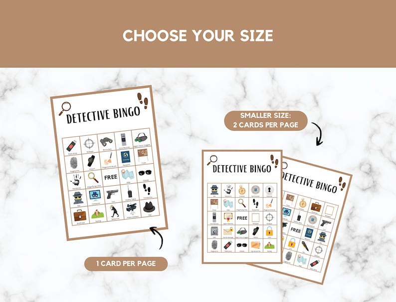 Detective Bingo - Spy Birthday Activity- 30 Detective Printable Bingo ...