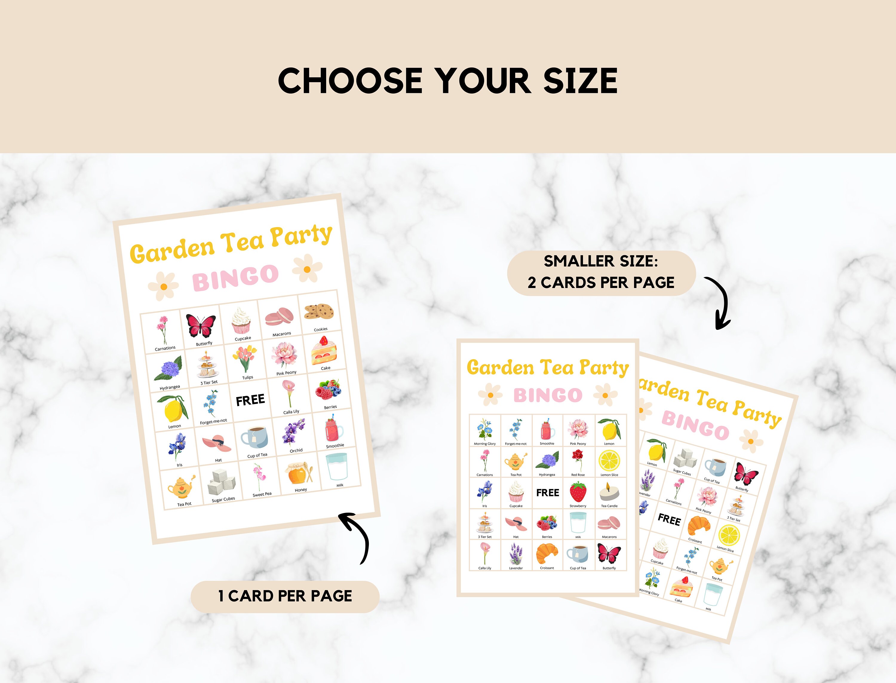 Garden Tea Party Bingo - Tea Party Activity- 30 Tea Party Bingo Cards ...