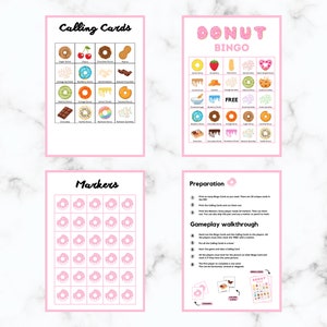 Donut Bingo Donut Party Activity 30 Donut Bingo Cards Donut Party Game ...