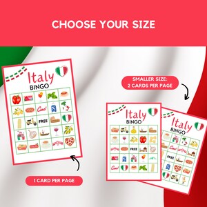 Italy Bingo - Travel Bingo - 30 Italy Bingo Cards - Italy Party Game ...