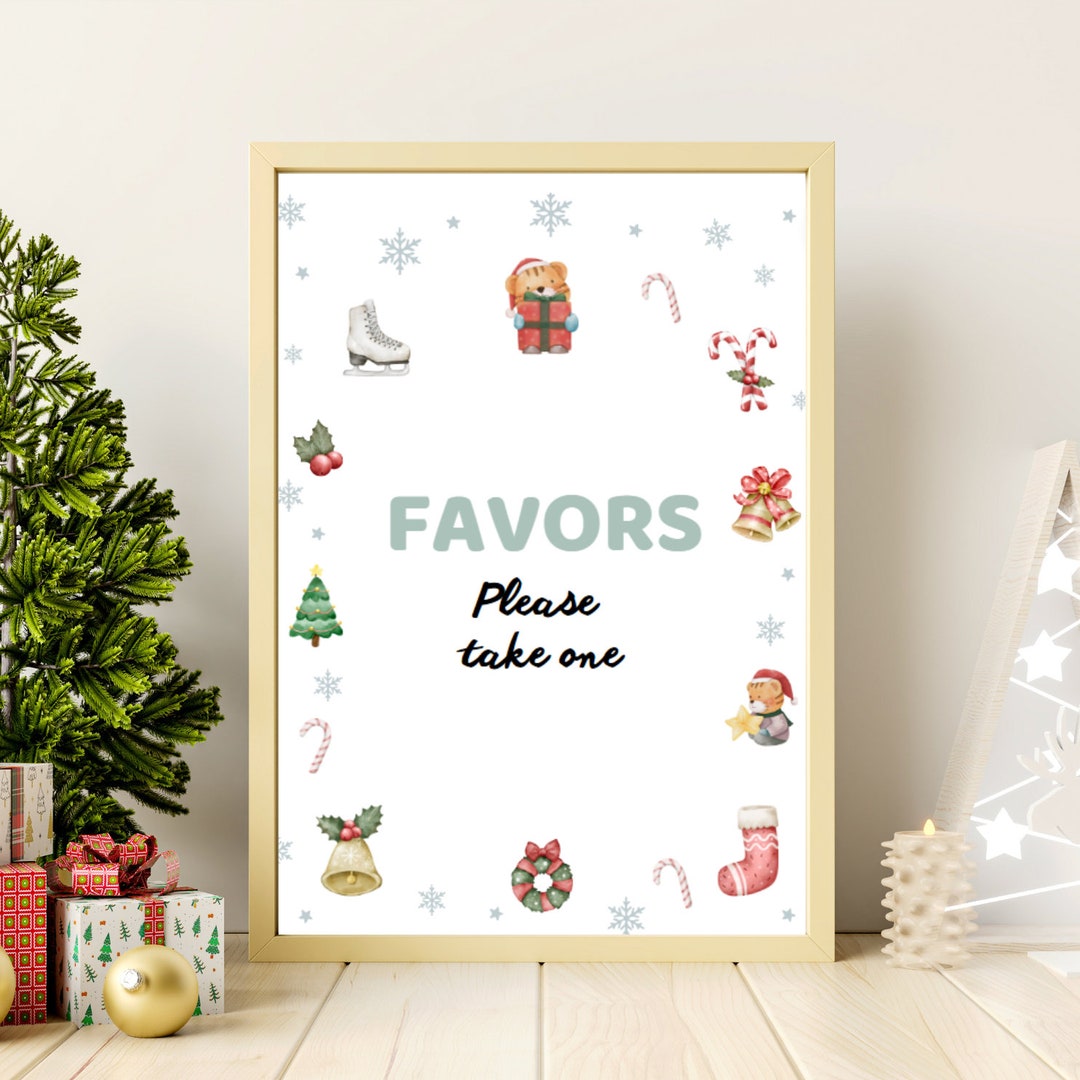 Favor Please Take One Poster Christmas Theme (Instant Download) - Etsy