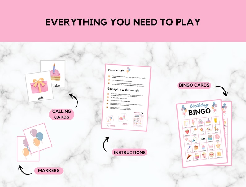 Happy Birthday Bingo - 30 Happy Birthday Bingo Cards - Happy Birthday ...