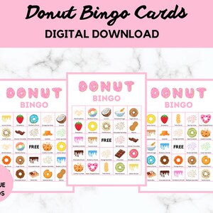 Donut Bingo - Donut Party Activity- 30 Donut Bingo Cards - Donut Party ...