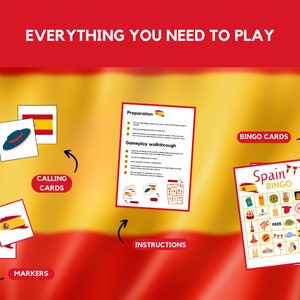 Spain Bingo - Travel Bingo - 30 Spain Bingo Cards - Spain Party Game ...