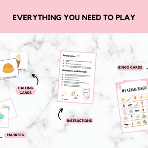 Ice Cream Bingo - Ice Cream Activity- 30 Printable Ice Cream Bingo ...