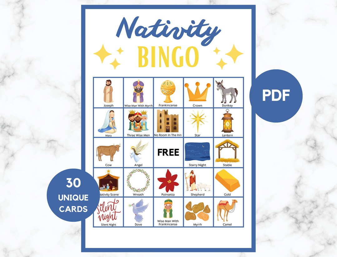 Nativity Bingo - Christmas Bingo - 30 Nativity Bingo Cards - Christmas ...