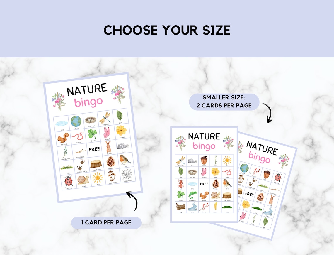 Nature Bingo - 30 Nature Bingo Cards - Nature Party Game - Nature Hike ...
