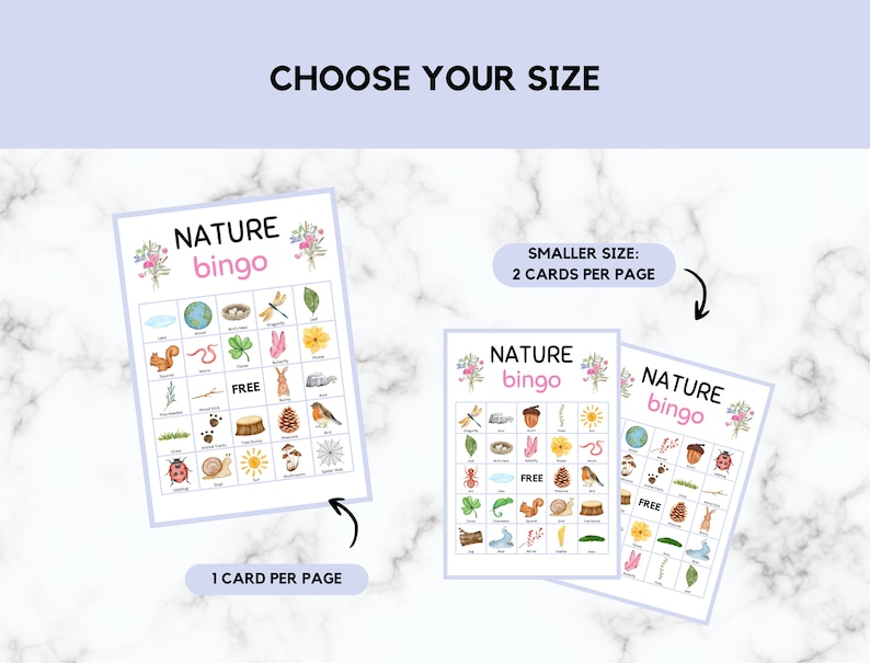 Nature Bingo 30 Nature Bingo Cards Nature Party Game Nature Hike Bingo ...