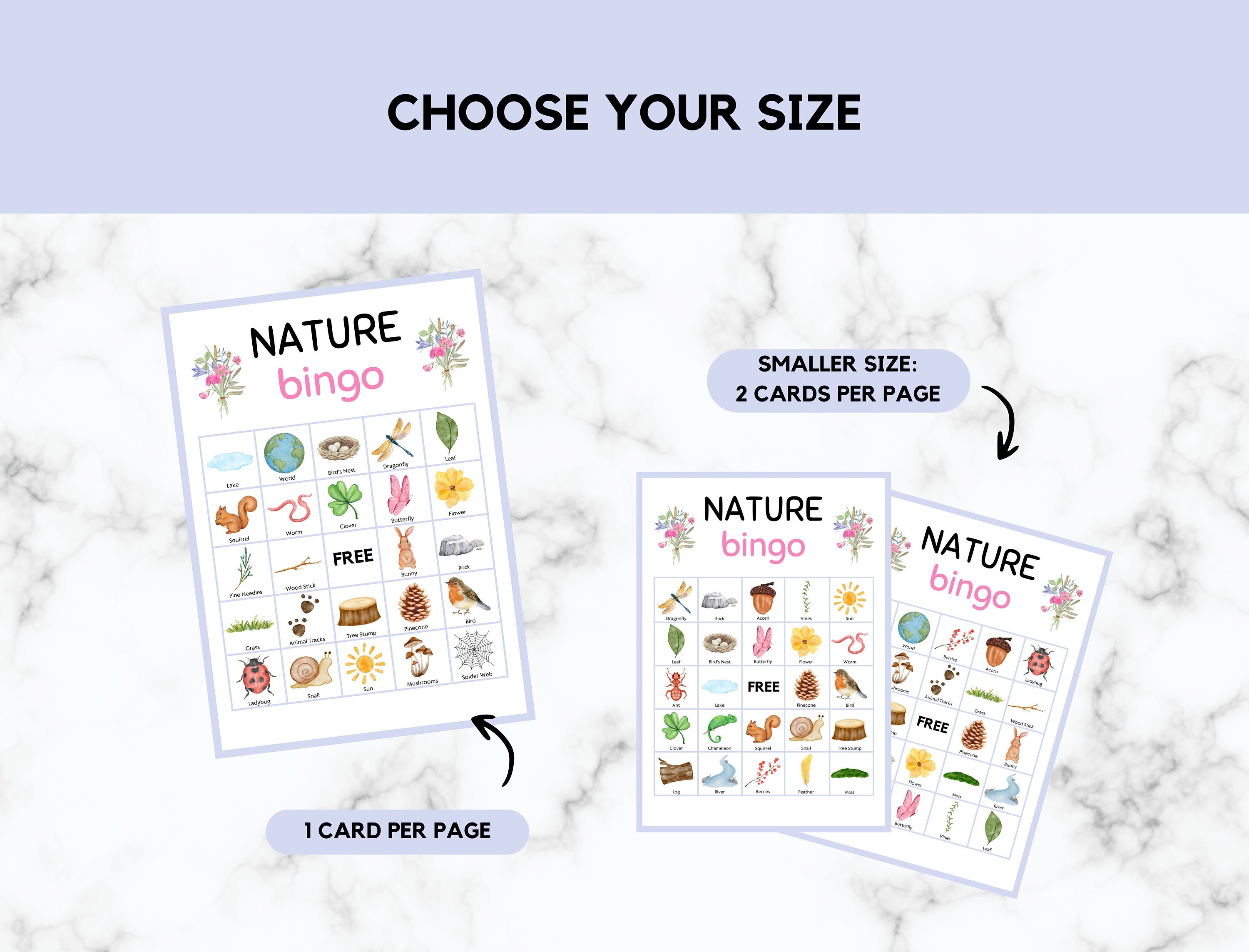 Nature Bingo - 30 Nature Bingo Cards - Nature Party Game - Nature Hike ...