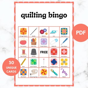 Quilt Bingo 30 Quilt Bingo Cards Quilt Game Quilt Activity Quilting ...