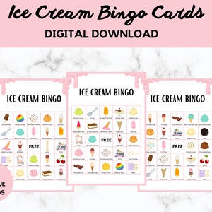 Ice Cream Bingo - Ice Cream Activity- 30 Printable Ice Cream Bingo ...