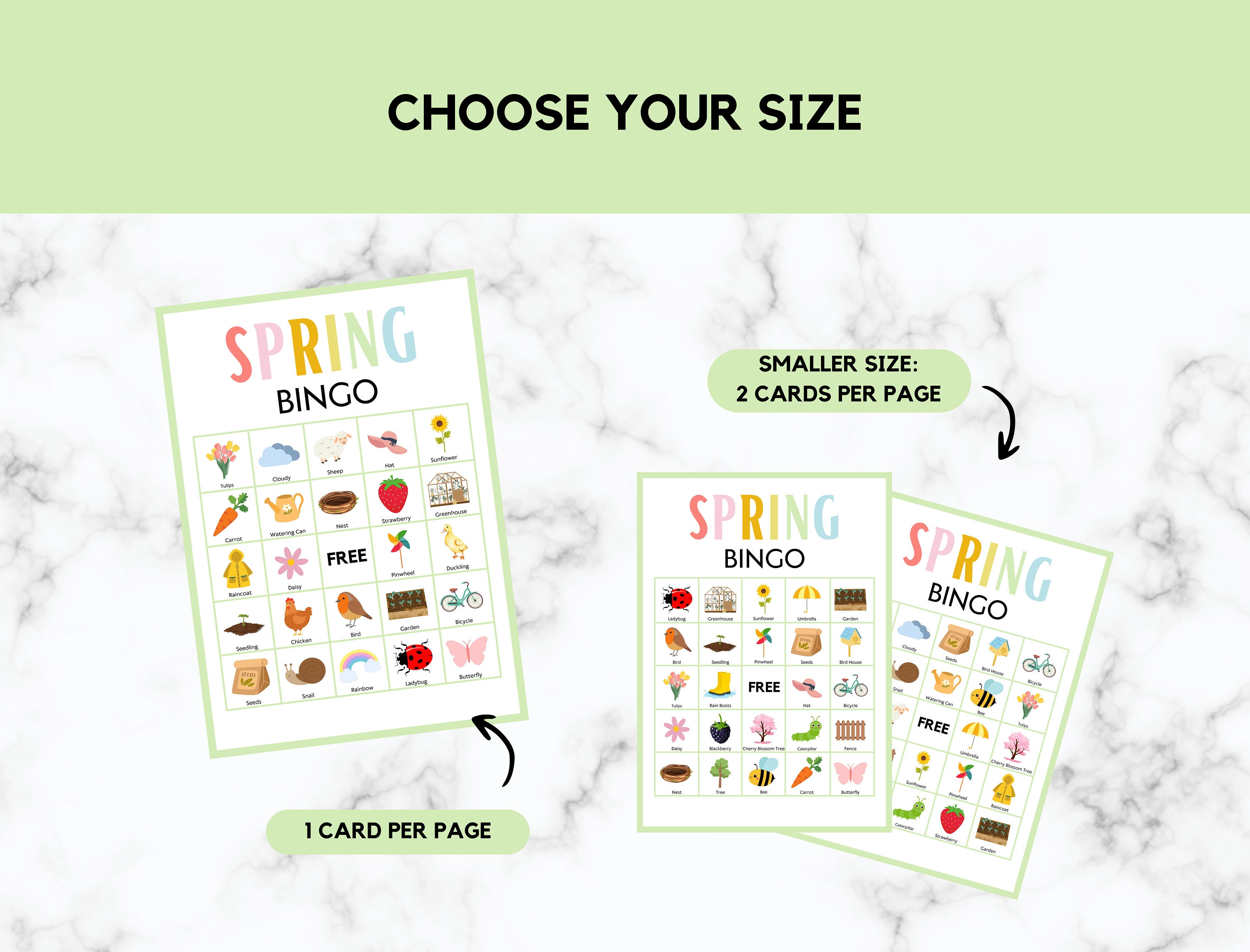 Spring Bingo - Spring Activity- 30 Spring Bingo Cards - Spring Game ...