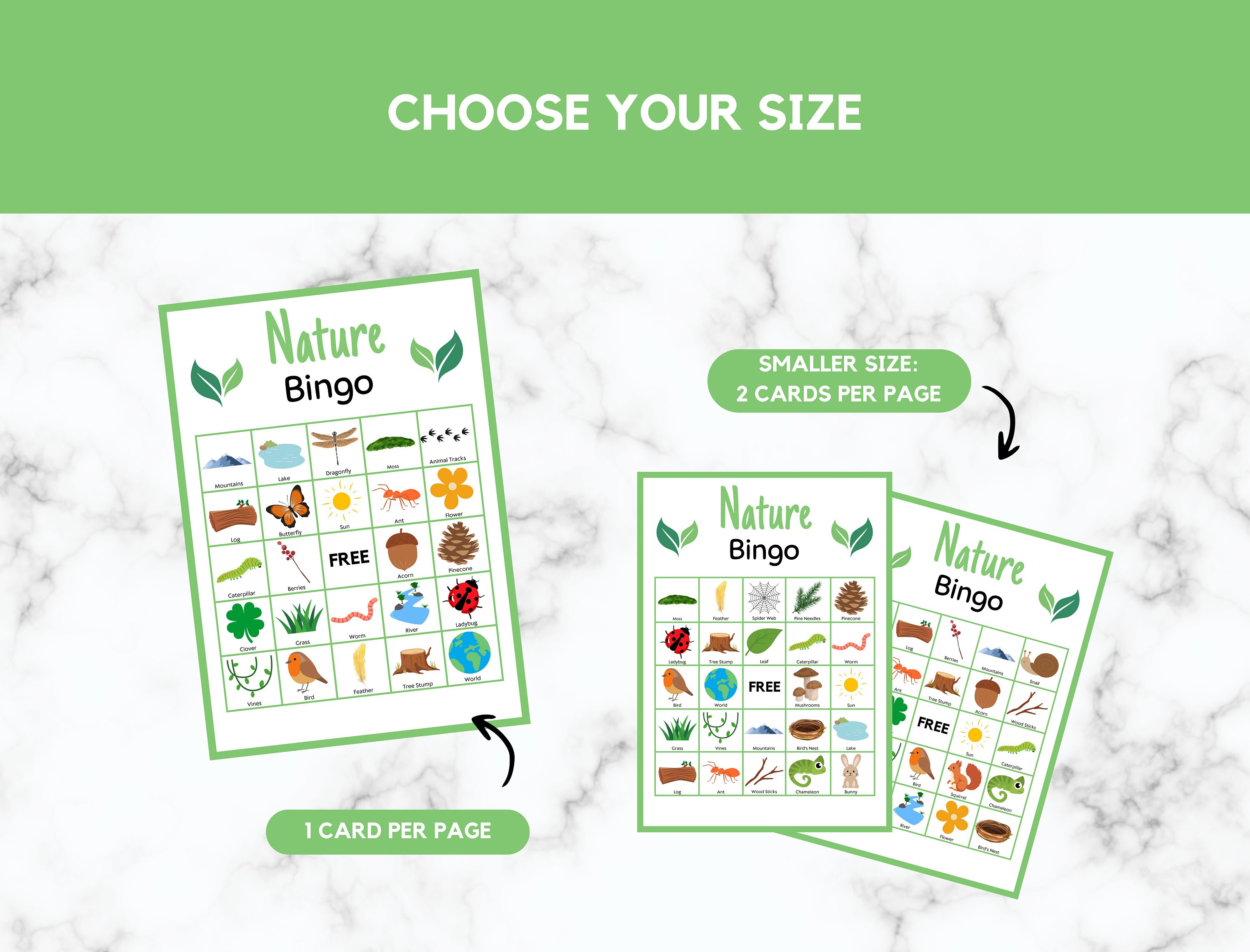 Nature Bingo - 30 Nature Bingo Cards - Nature Party Game - Nature Hike ...