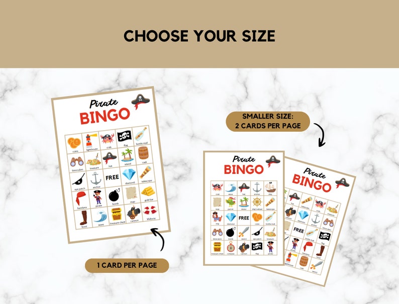 Pirate Bingo - 30 Pirate Bingo Cards - Pirate Party Game - Pirate ...