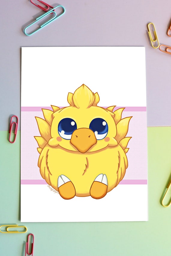 Happy Little Chocobo 5x7 Inches Small Art Print Poster | Etsy UK