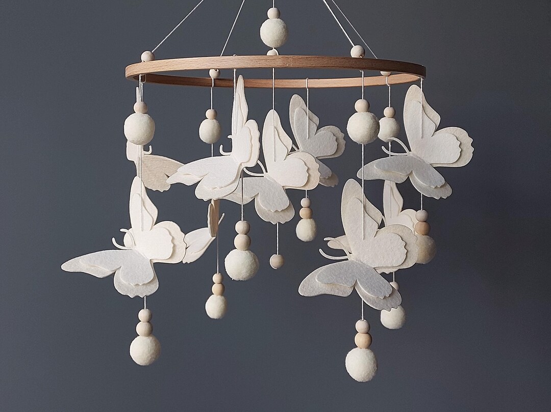 Crib Mobile Girl Butterfly Custom Baby Mobile Nursery Decor Hanging ...