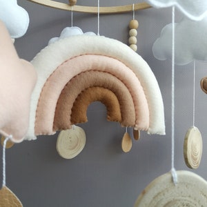 Boho Mobile Neutral Baby Mobile Rainbow Mobile Musical Bebe for Boho ...