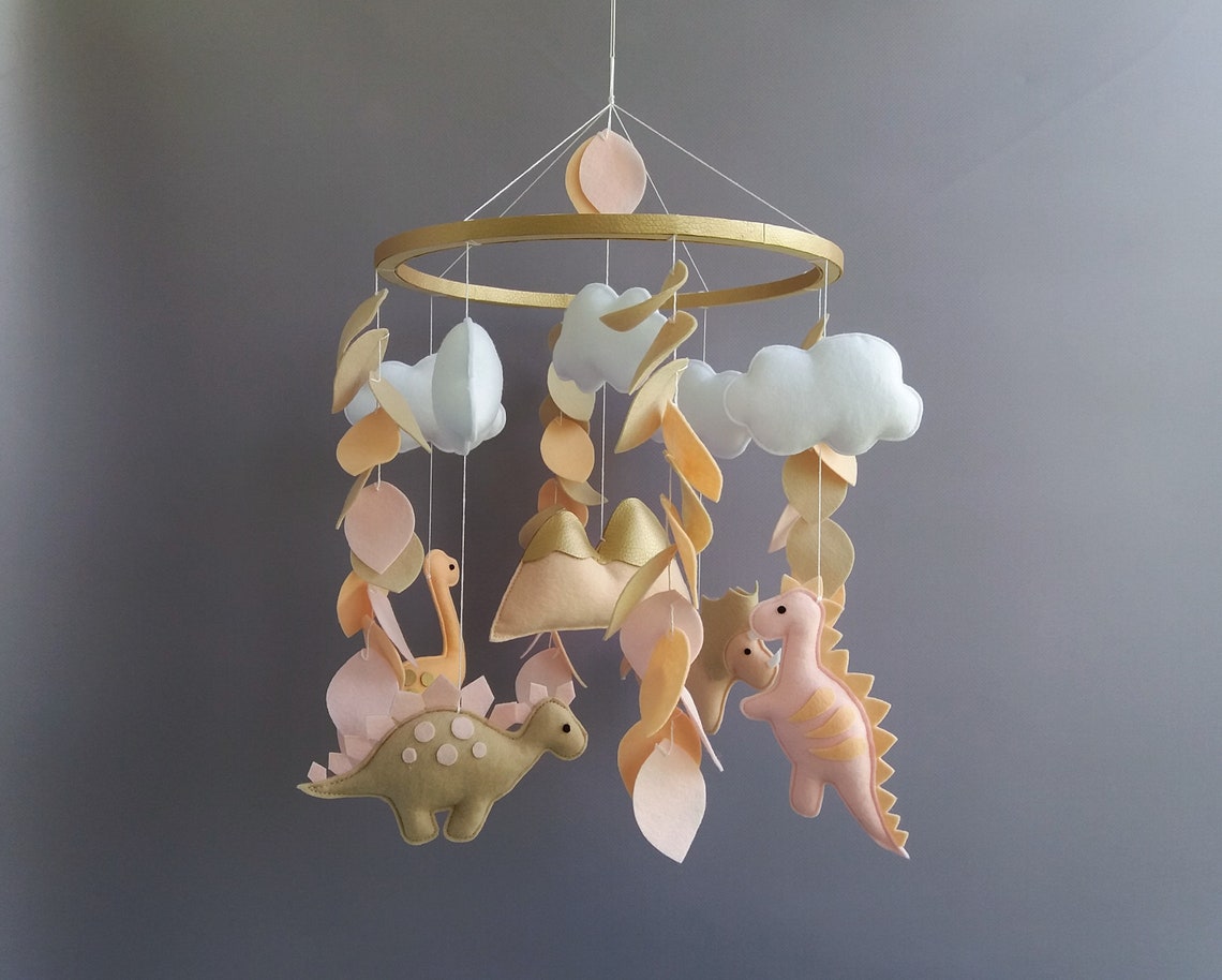 Baby Mobile Dinosaur Mobile Nursery With Pastel Dino Crib - Etsy