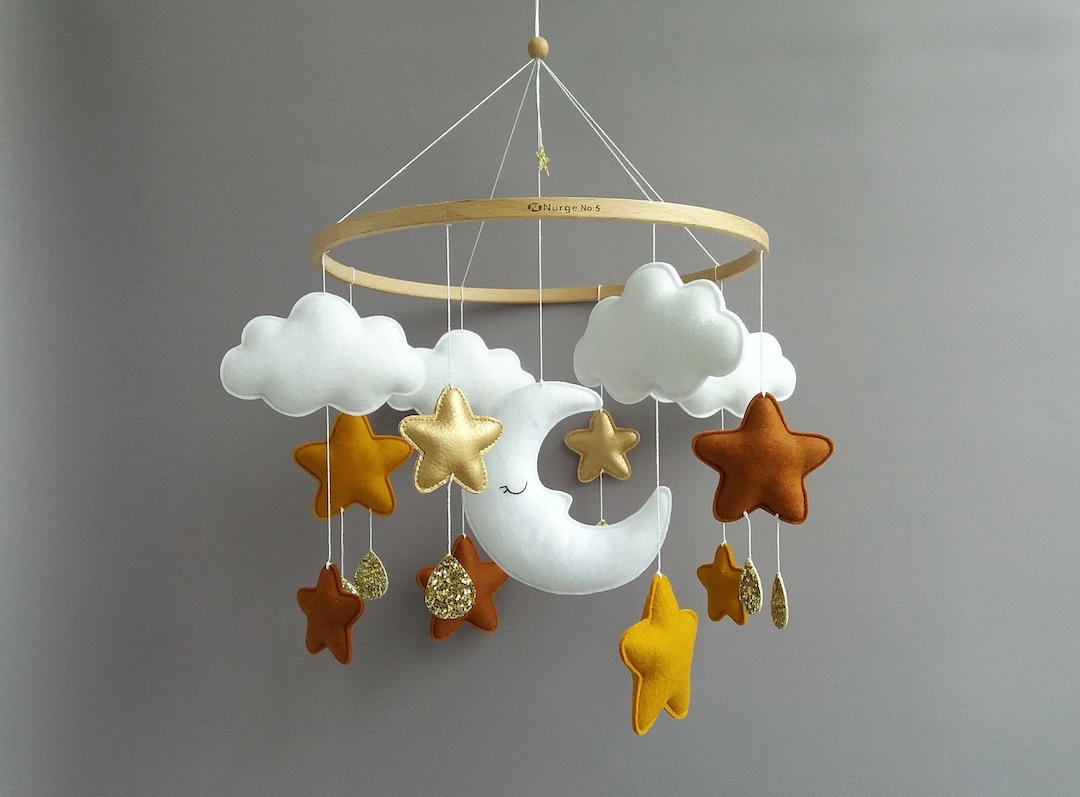 Moon and Stars Baby Mobile Gender Neutral Nursery Decor Newborn Nursery ...