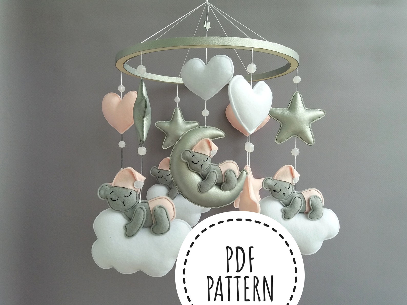 Teddy Bear Pattern Plush Pattern PDF Felt Baby Mobile Boy - Etsy