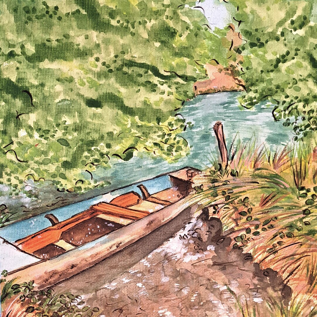 Digital Download, River Boat Painting Print, Print From Original Hand ...