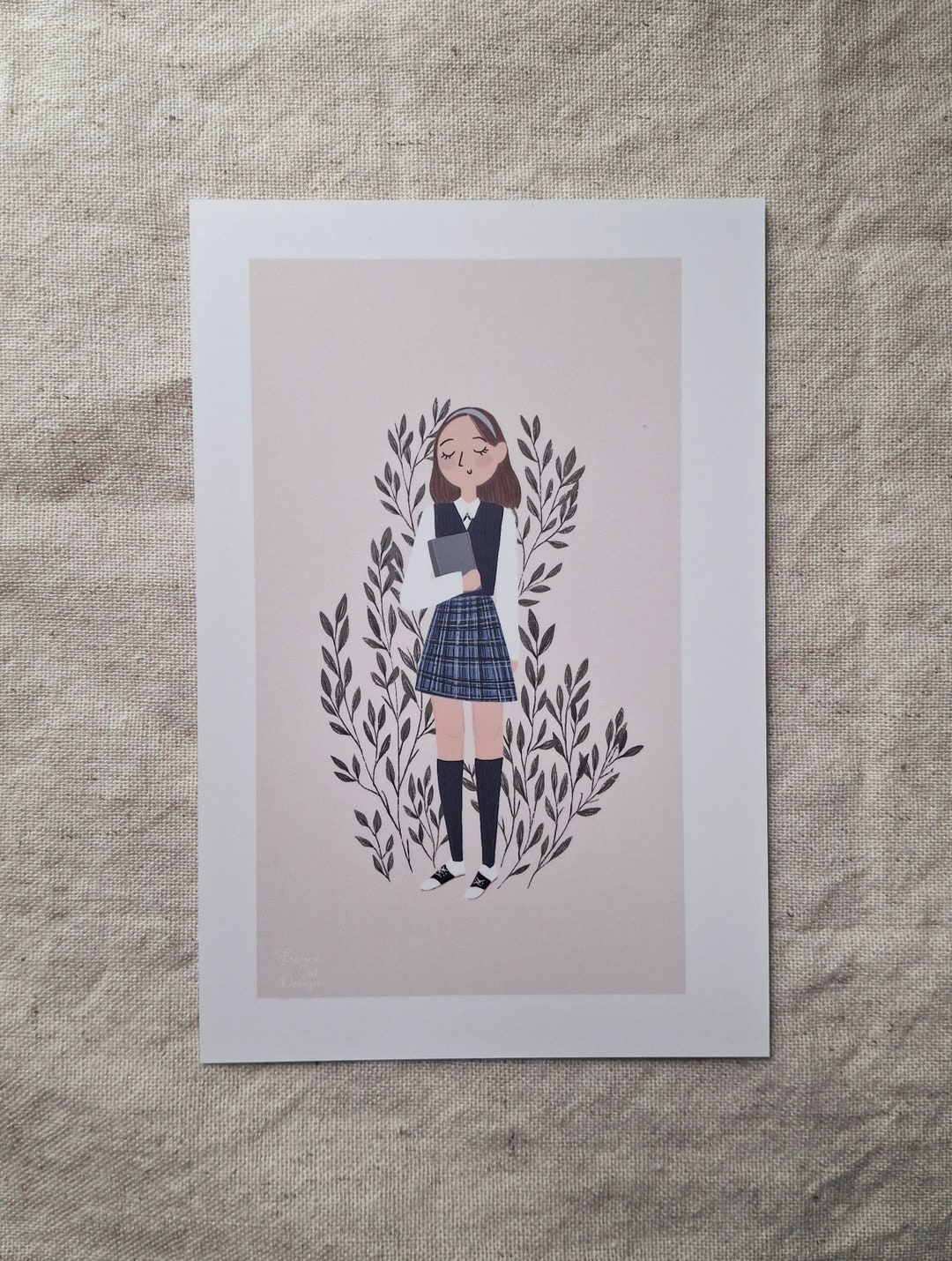 Rory Gilmore Girls Chilton Outfit Character Illustration Art Print 4x6 ...