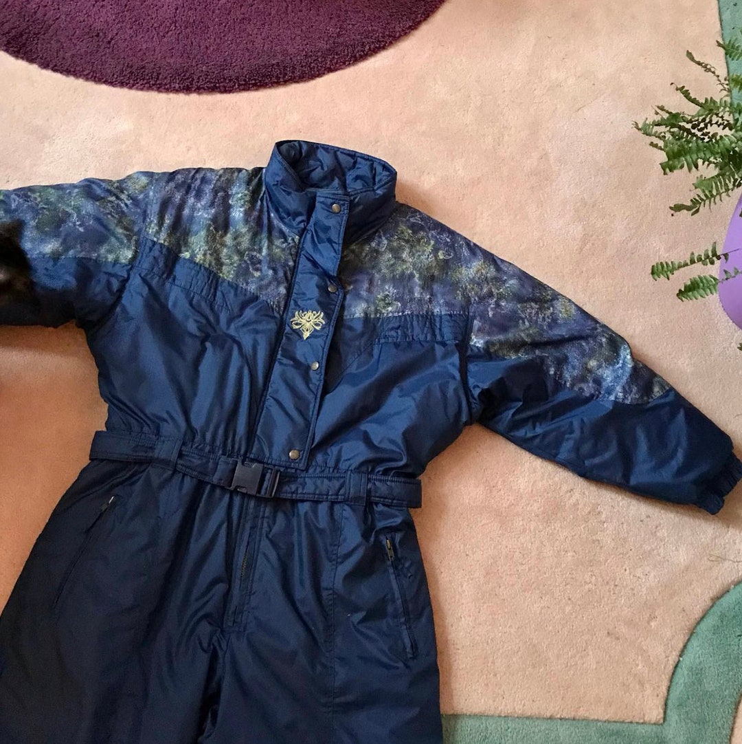 1990s One Piece Ski Suit Dark Blue Vintage Snowsuit - Etsy