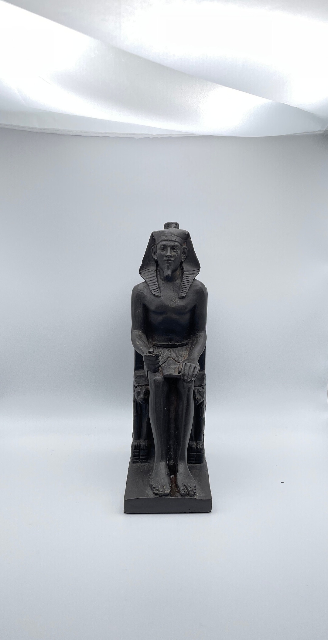 King Khafre Statue, Heavy Solid Stone, Made in Egypt, Heavy 3D Black ...
