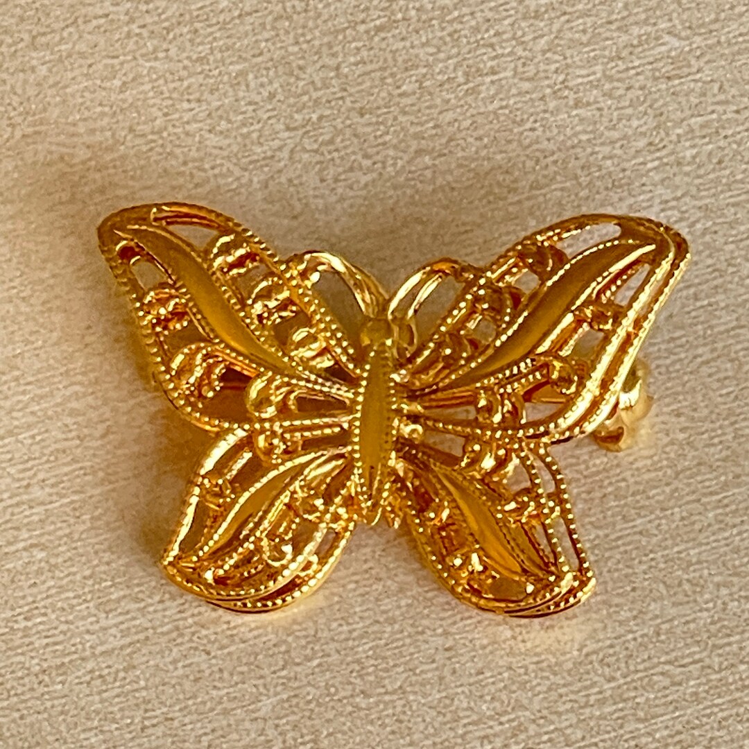 Napier Brooch, Gold Tone 3D Butterfly Pin, Butterfly Brooch, Open ...
