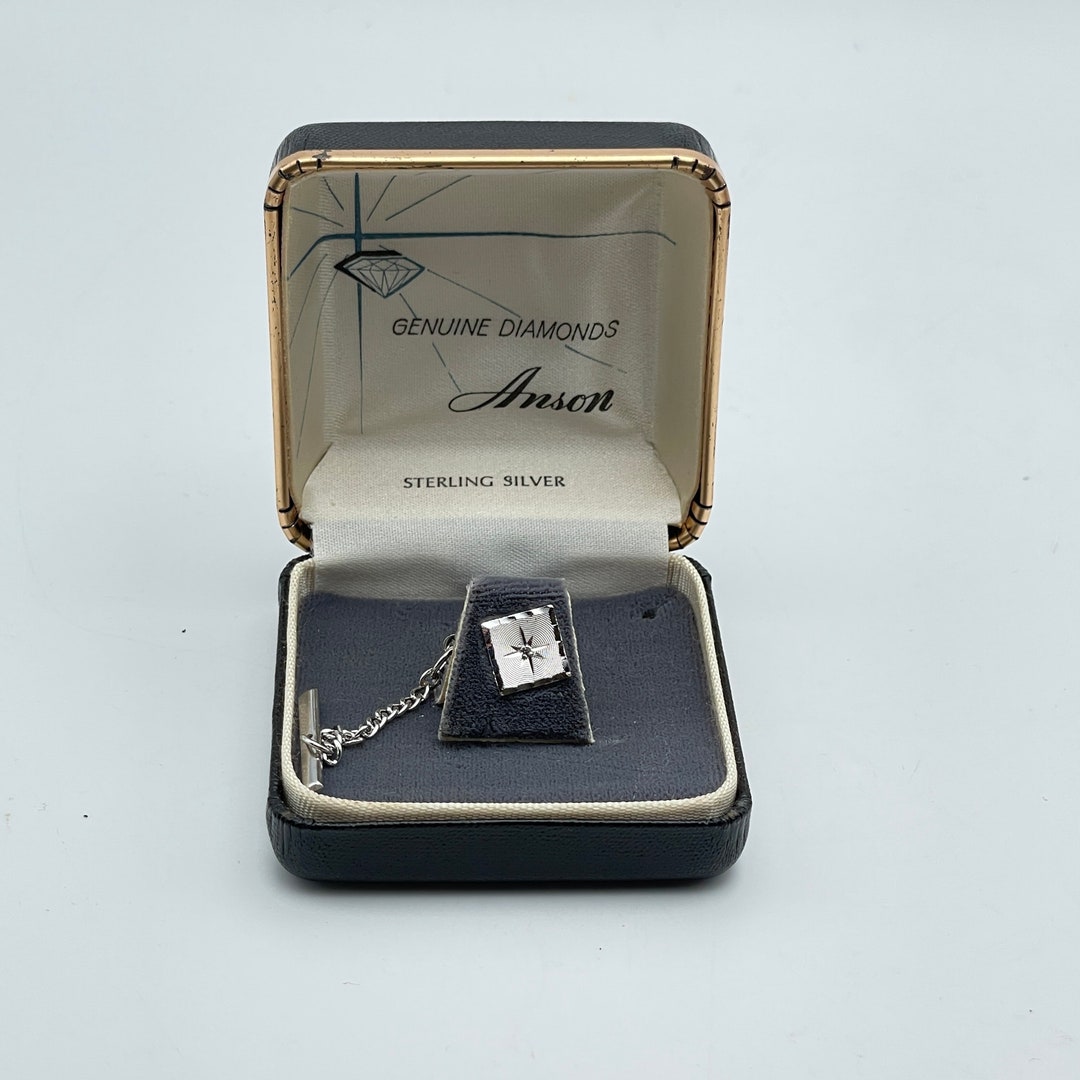 Vintage Anson Gentleman's Jewelry Tie Tacks Lapel Pin Square Shape ...