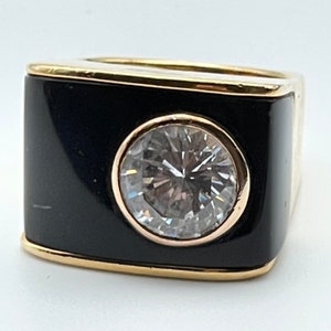 Chunky Sterling Silver Men's Ring, Gadolinium Gallium Garnet Simulated ...