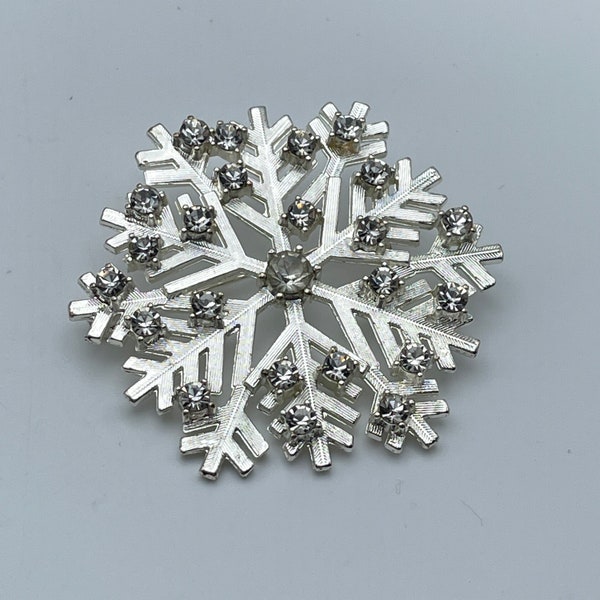 Snowflake Rhinestone Brooch - Etsy