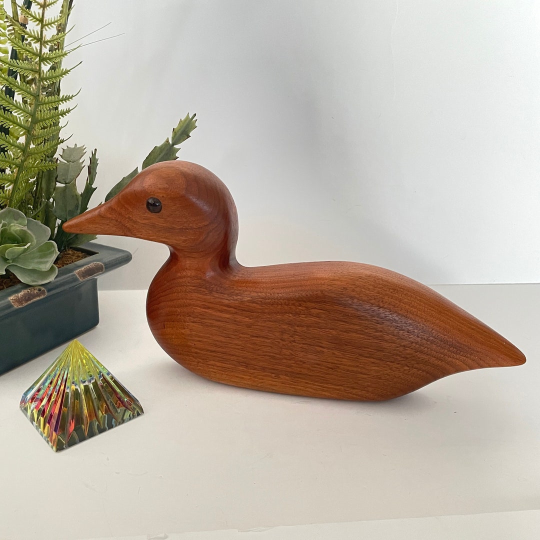 Wooden Duck Shelf Sitter Desk Decor or Wall Art Carved Wood - Etsy