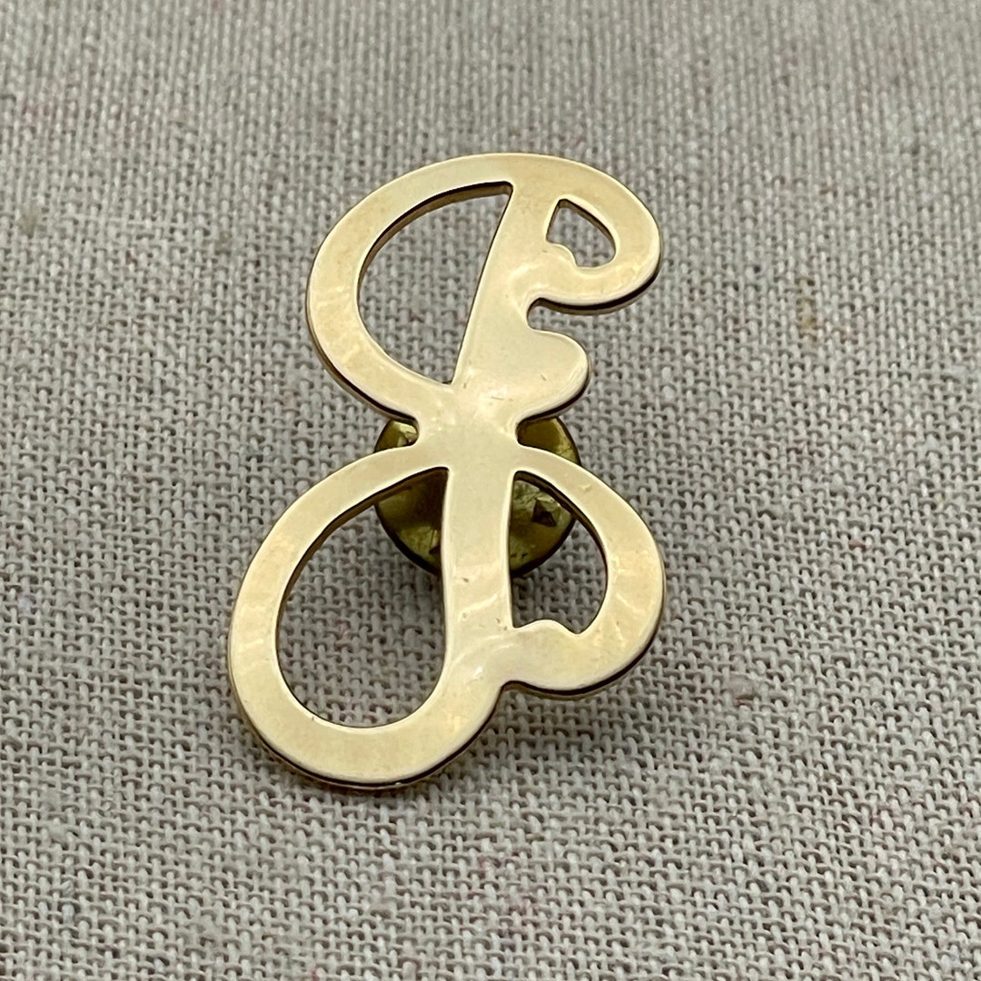 Initial Letter G Pin, Letter Brooch, Brooch Smooth Cursive Monogram G ...
