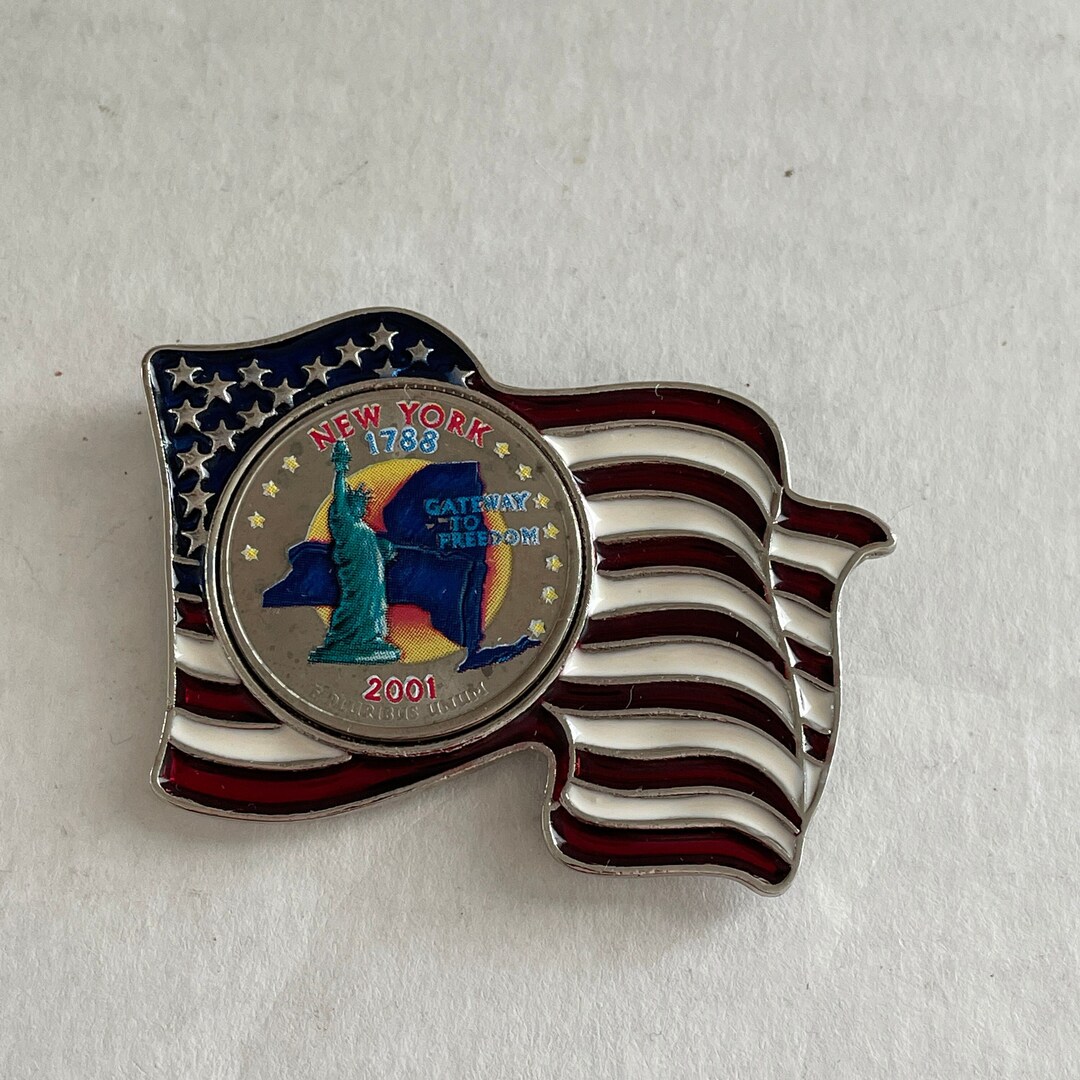 2001 New York State Quarter Pin by American Historical Society ...