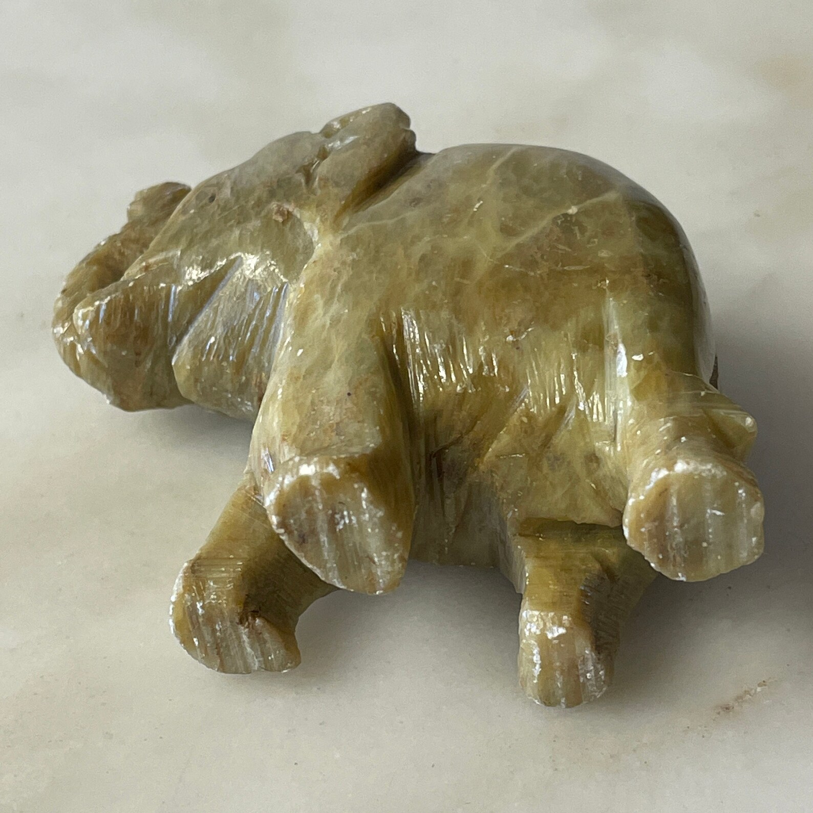 Alabaster Elephant Tooth Pick Holder Trunk up Elephant Made - Etsy