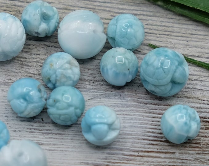 Larimar Carved Turtle 11-12mm AAA+ Beads - Etsy