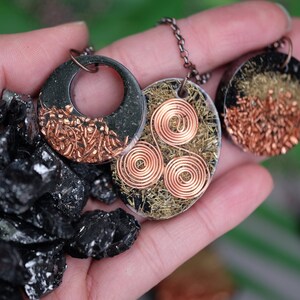 2” Elite Noble Shungite Copper Brass Orgonite Africa Pendant 18 in ...