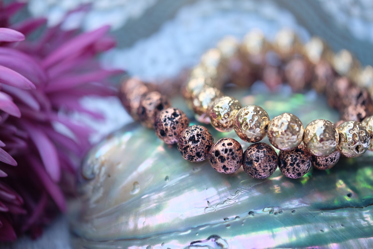 Bronze Copper Lava Stone 8mm Bracelet Root Chakra Taurus - Etsy