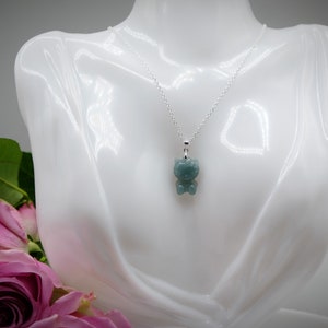 Guatemala Blue Jadeite Jade Hello Kitty Pendant 925 Sterling Silver ...