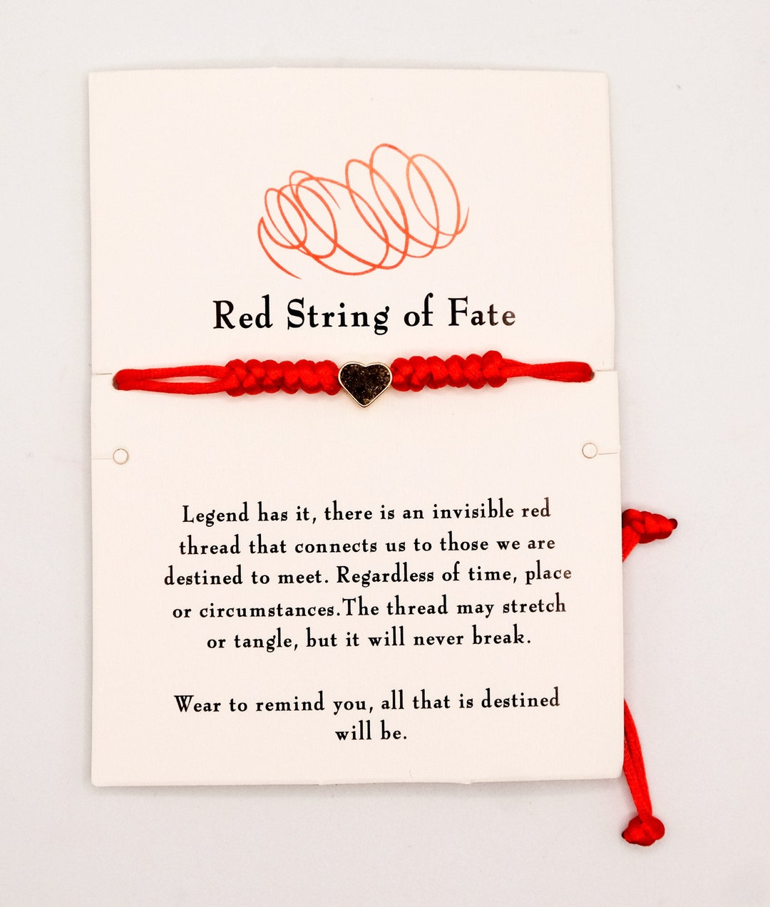 Adjustable Knotted Red String With Gold Heart Bracelet, Kabbalah ...