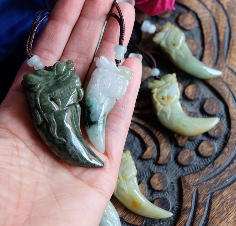 Burmese Jadeite Dragon Tooth Grade A Rare High Quality, Multi-color ...