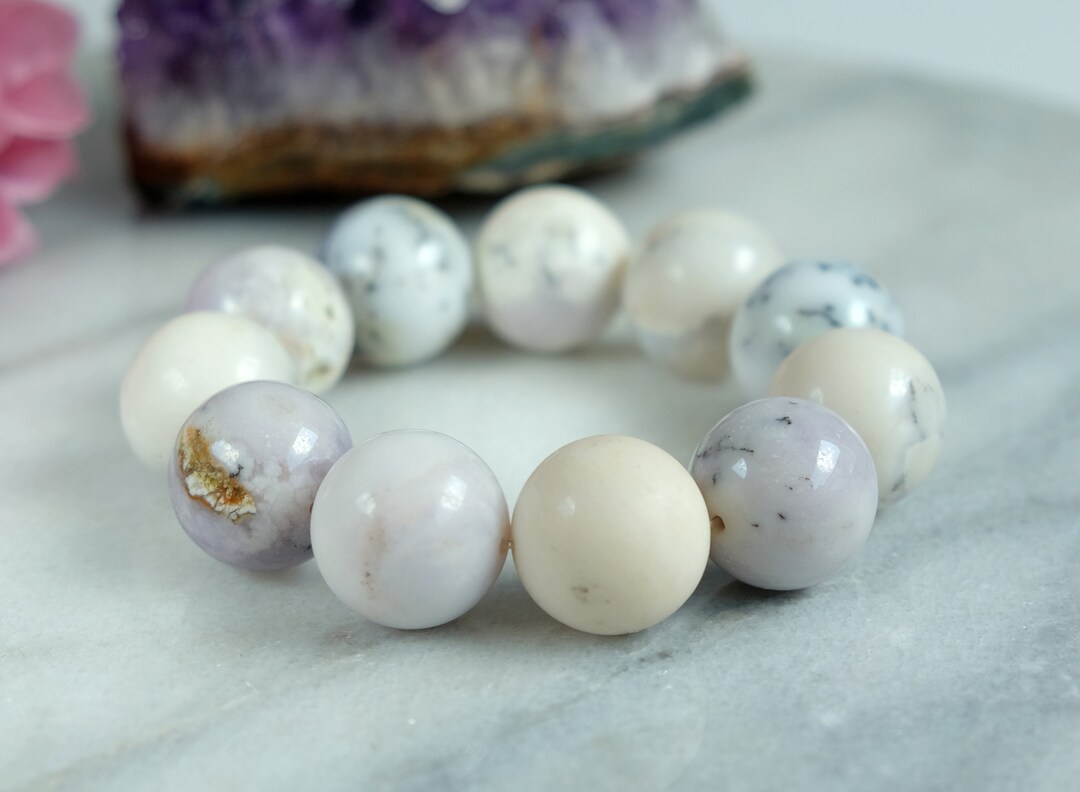 20mm Dendritic Opal Merlinite Stretch Bracelet Self-improvement ...