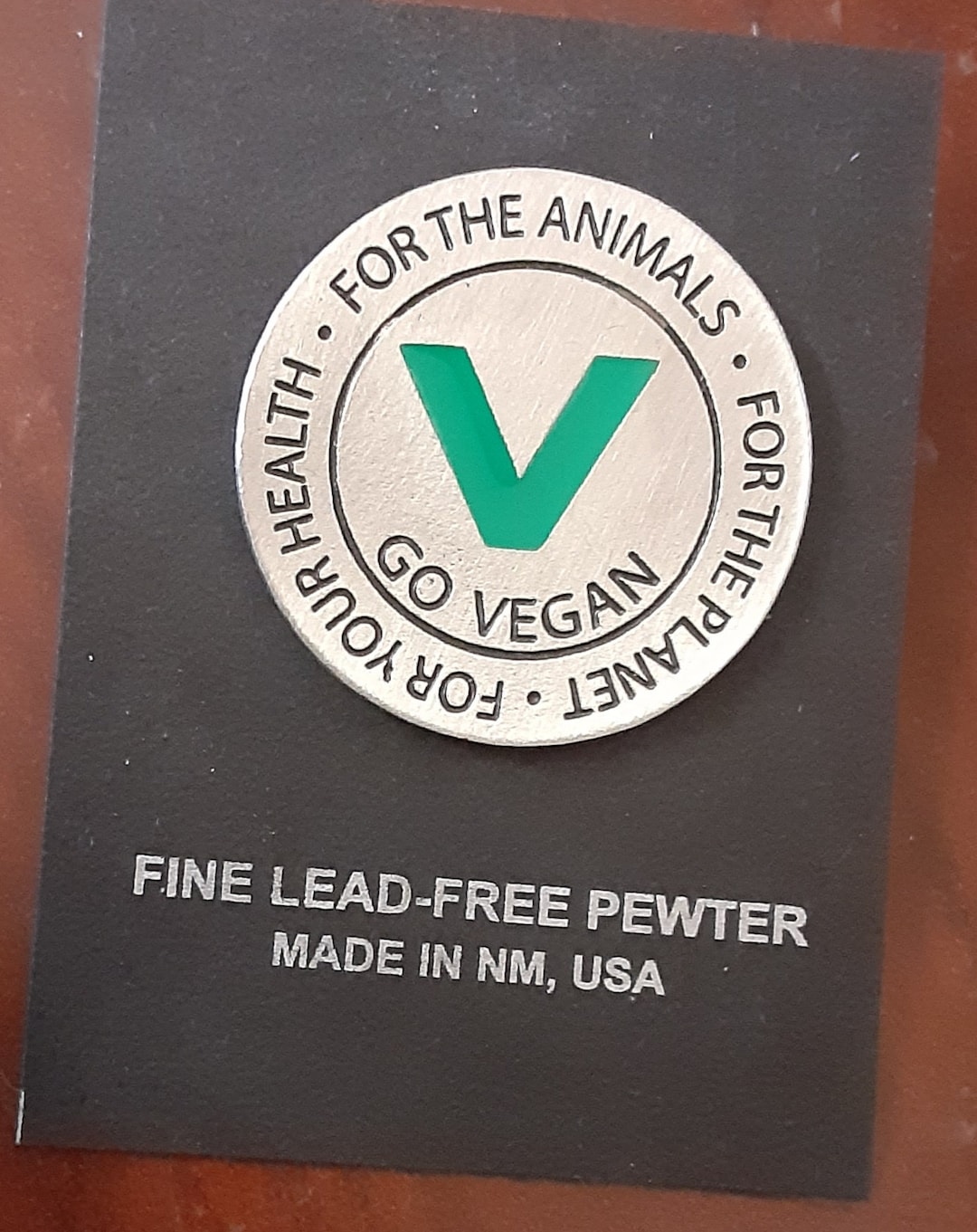 Vegan Pin Pewter GO VEGAN Pin With Clutch Back - Etsy