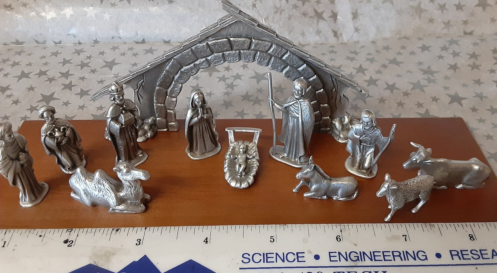 Nativity Set Miniature Scene Pewter 3D 12 Piece Movable - Etsy