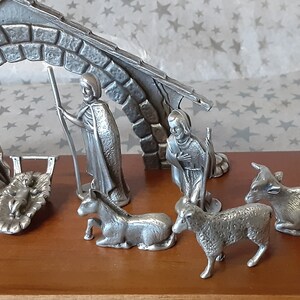 Nativity Set Miniature Scene Pewter 3D, 12 Piece, Movable Figurines ...