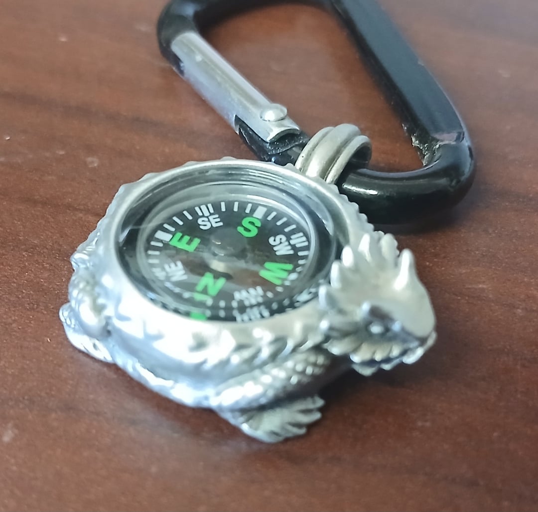 Horned Toad Horned Lizard Horny Toad Pewter Compass With Carabiner Clip ...